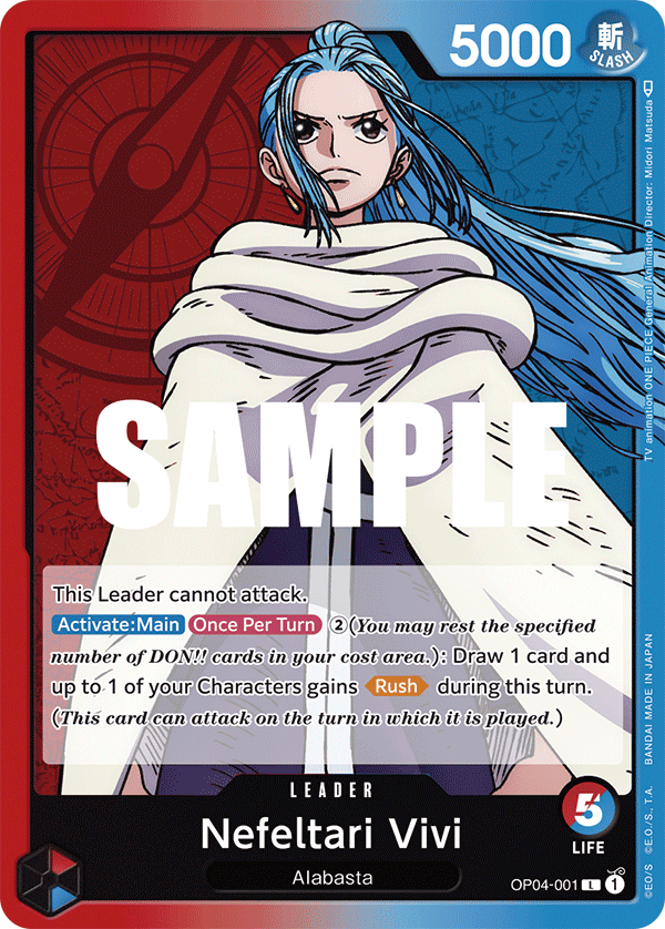 OP04-001 L ENG Nefeltari Vivi Carte leader – Boutique Carte One Piece