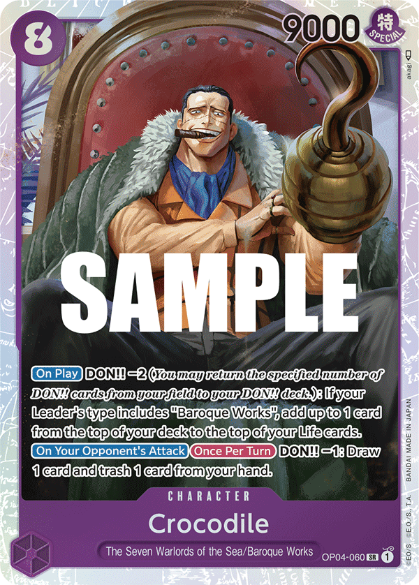 OP04-060 SR ENG Crocodile Carte personnage super rare – Cartes One ...